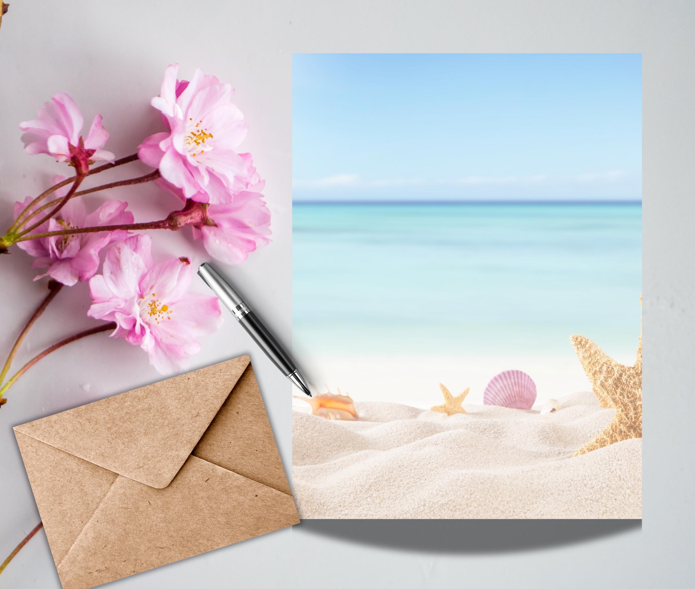 Beach Printable Stationery Digital Download,printable Writing Paper ...