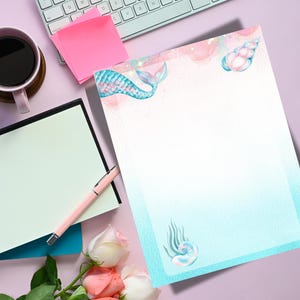 Printable Mermaid Letter Writing Paper Set,mermaid Stationery,marine ...