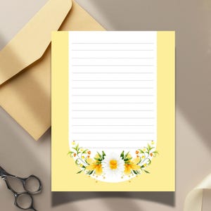 Bee With Flower Printable Stationery-bee Honey Writing Paper Unlined ...
