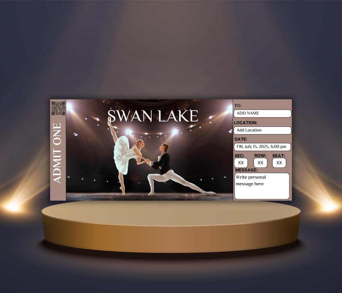 Ballet Ticket Editable Template-ballet Gift Ticket-ballet Lover Gift ...