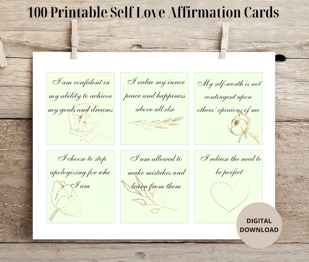 Printable Affirmations for Women,self Love Affirmation Cards,printable ...