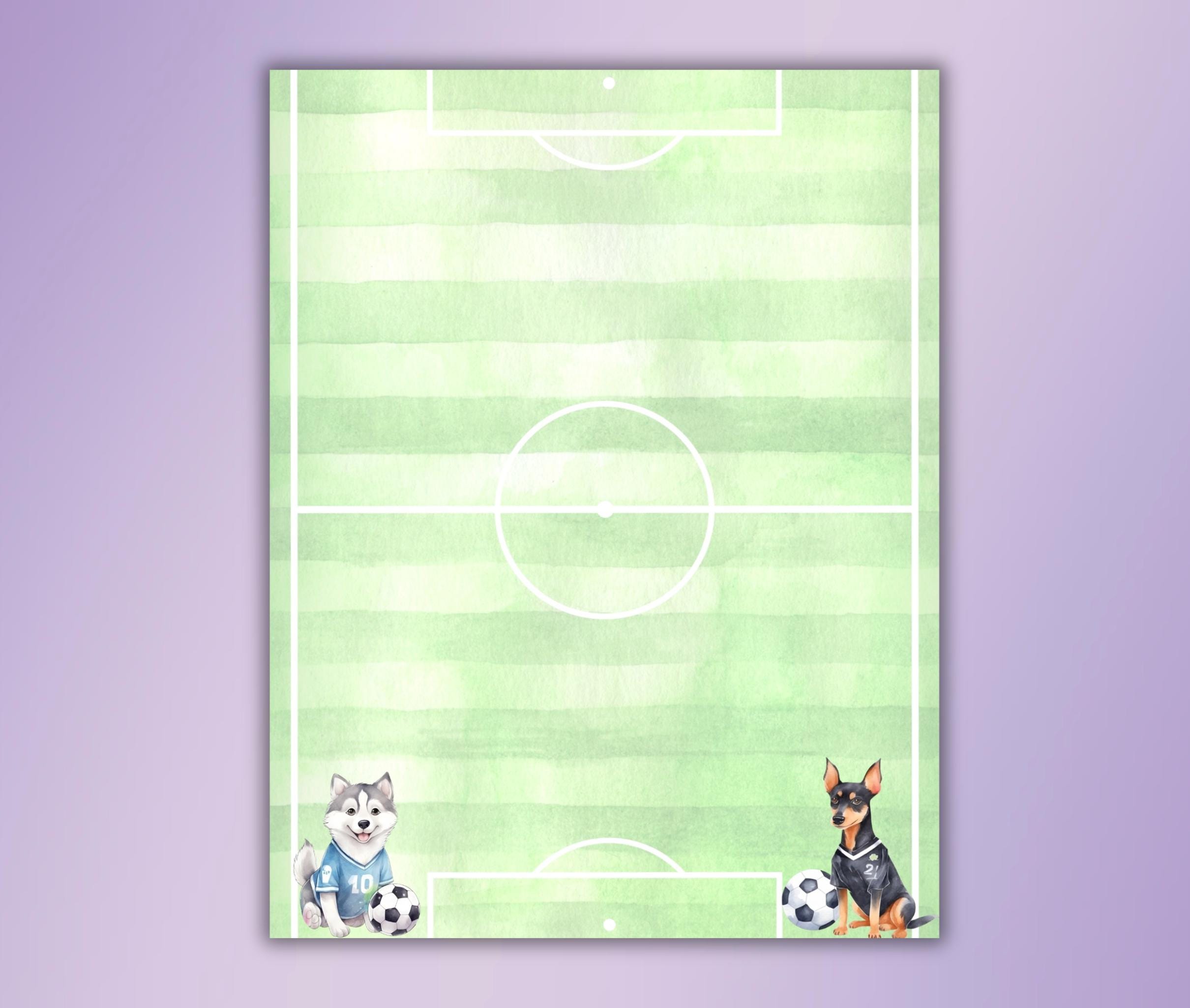 Football and Dog Printable Stationery-sport Stationery Set-writing ...