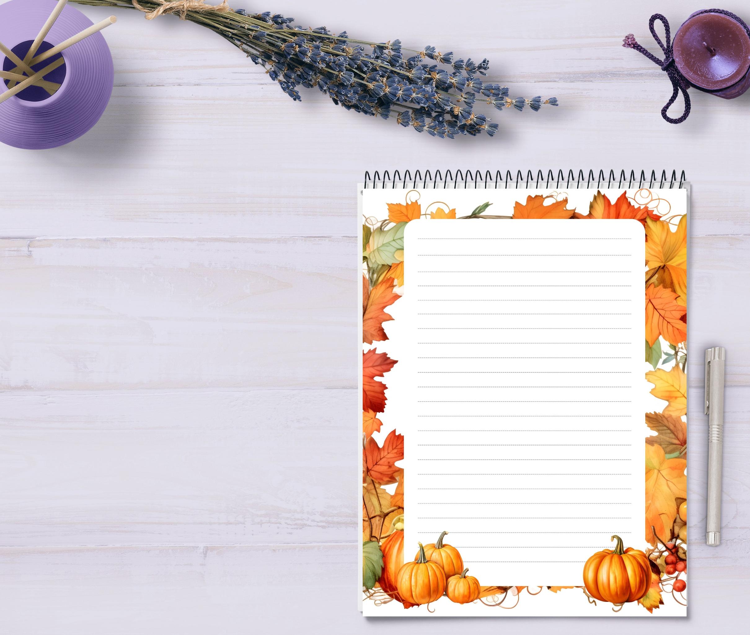 Fall Pumpkins Printable Stationery,autumn Printable Stationery ...