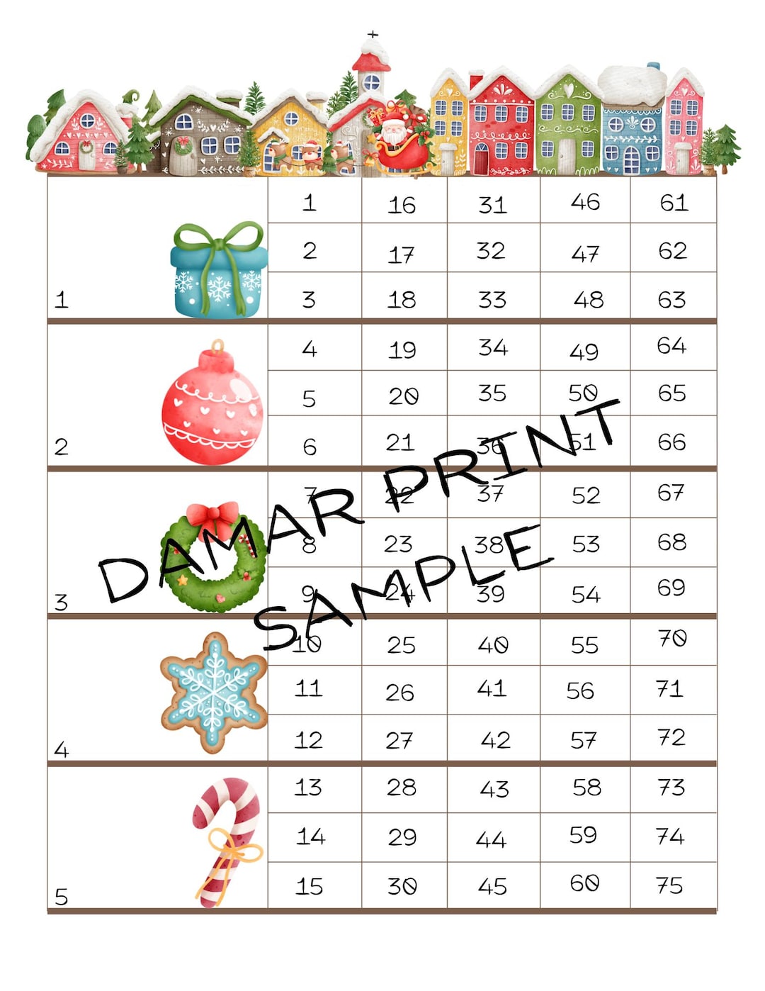 Christmas Printable Bingo Boards-instant Download -winter Bingo Boards ...