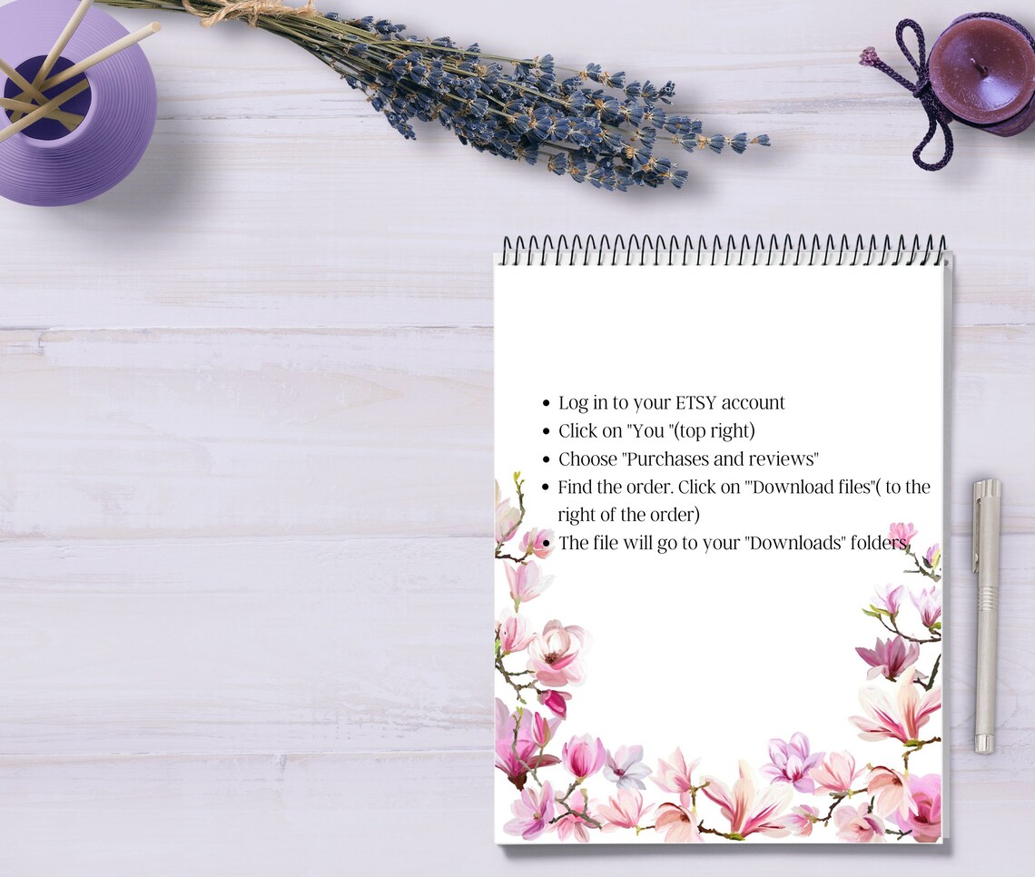 Magnolia Printable Stationery-flower Stationary-pen Pal Supplies ...