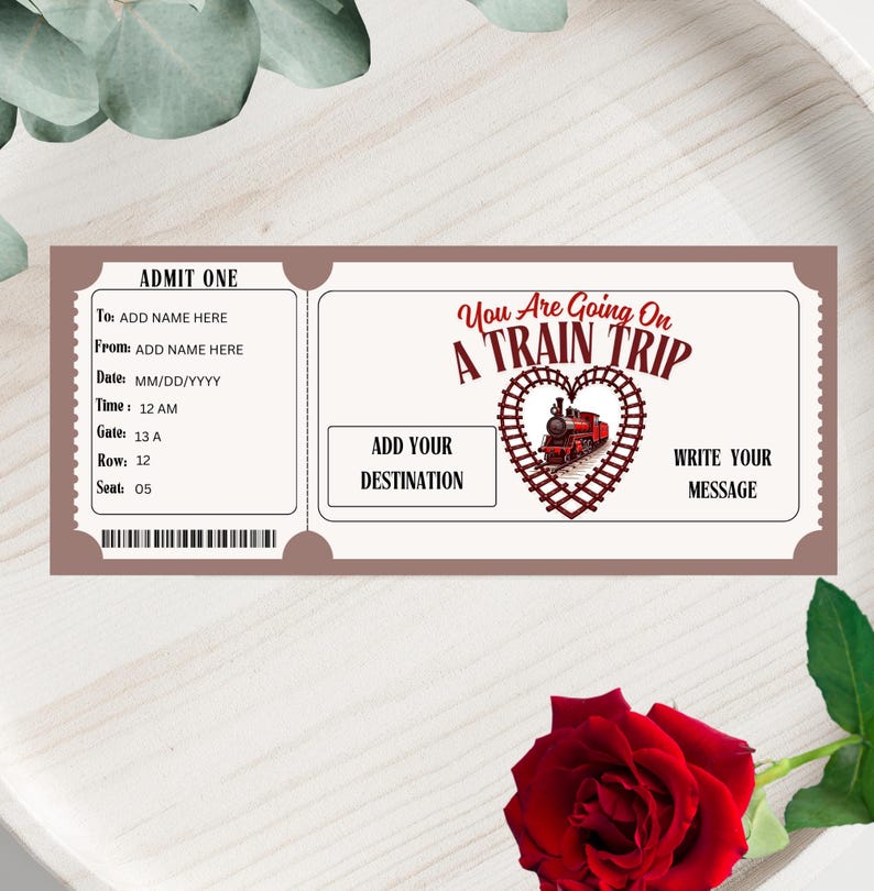 Editable Train Ticket Template-printable Train Ticket Template-travel ...
