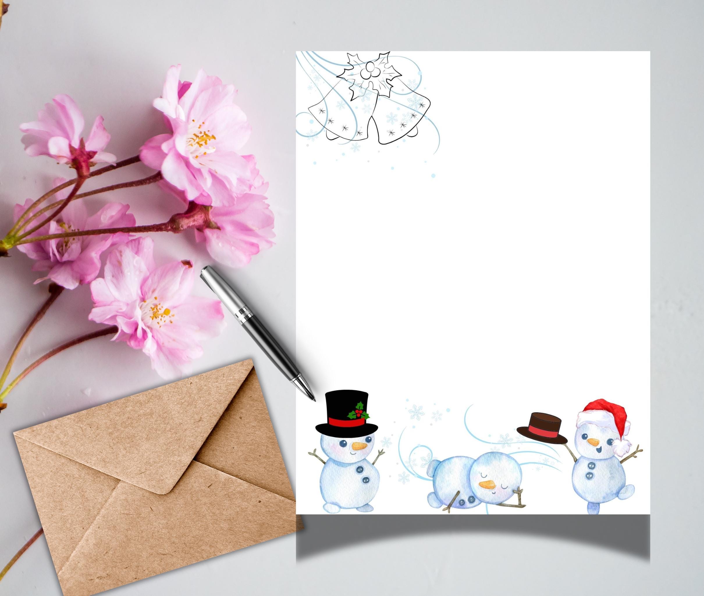 Snowman Printable Stationery,christmas Printable Stationery,holiday ...