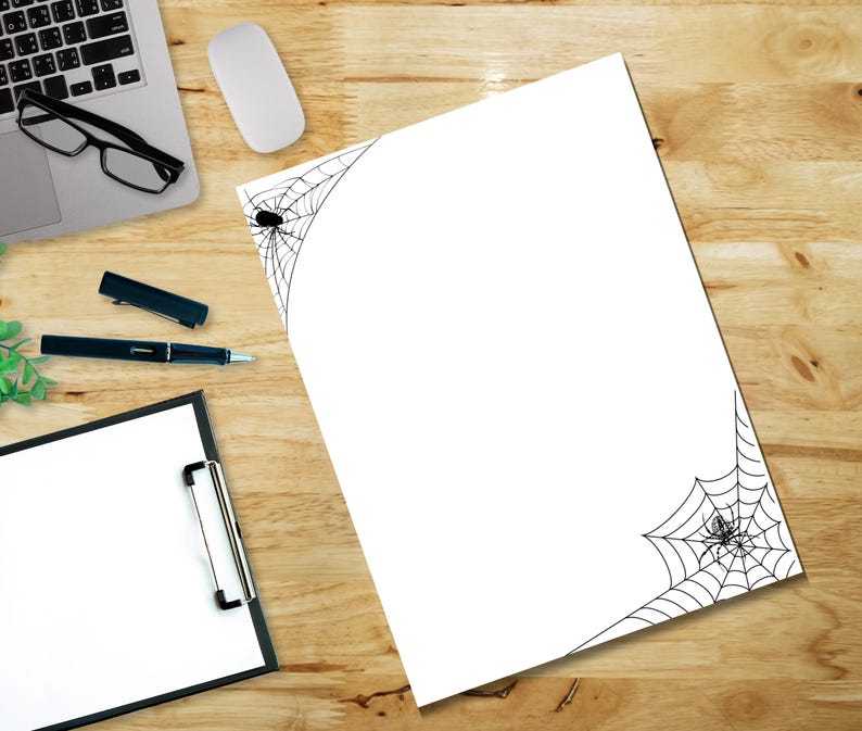 Spider Printable Stationary-halloween Printable Stationery-spider Web ...