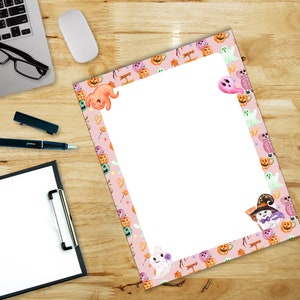 Cute Ghosts and Pumpkin-cute Halloween Notepaper-autumn Printable ...