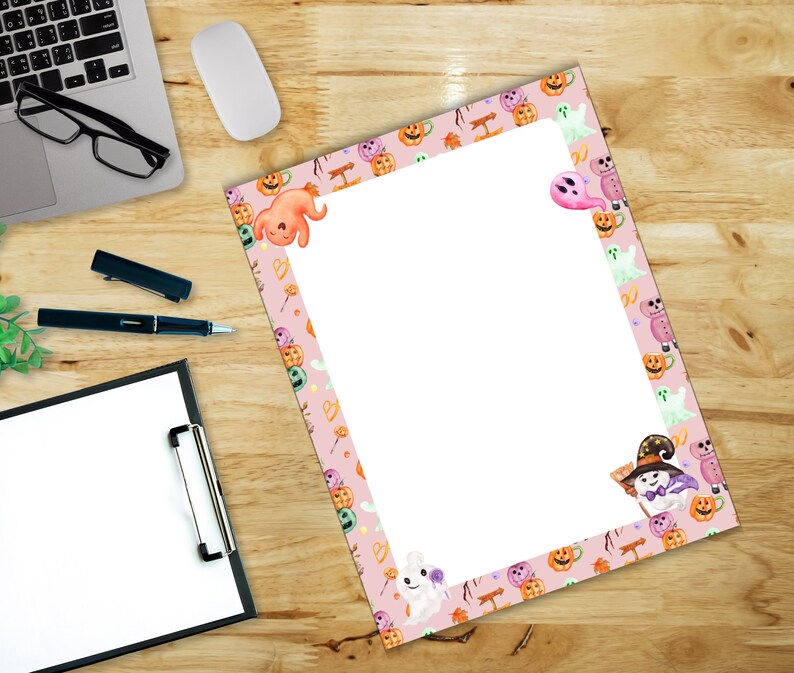 Cute Ghosts and Pumpkin-cute Halloween Notepaper-autumn Printable ...