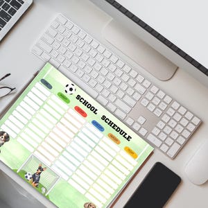 Editable School Schedule for Kids-school Supplies Theme-printable Kids ...