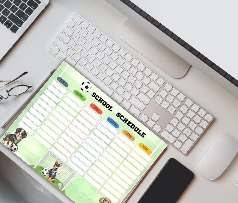 Editable School Schedule for Kids-school Supplies Theme-printable Kids ...