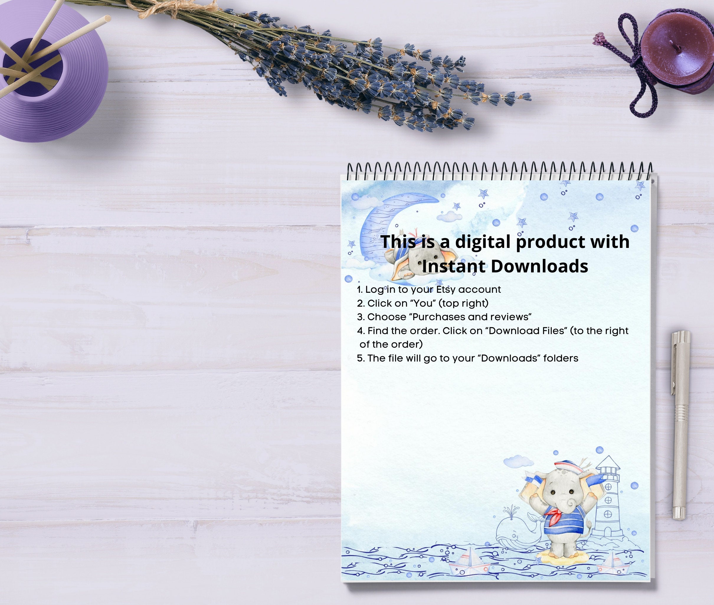 Elephant Printable Stationery-kids Stationary-animal Writing Paper Set ...