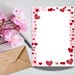 Hearts Printable Stationery-valentine's Day Printable Writing Paper ...
