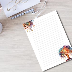 Autumn Tree Printable Stationary-watercolor Tree Digital Letter-tree ...