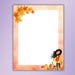 Autumn Fall Printable Stationery-autumn Girl Writing Paper Set Lined ...