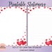 Heart Printable Stationery-valentine's Day Printable Writing Paper ...