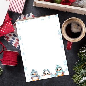 Cute Christmas Animals Printable Stationery-penguin Stationary-winter ...