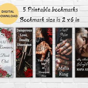 Mafia Romance Reader Printable Bookmarks Set-dark Romantic Bookmarks ...