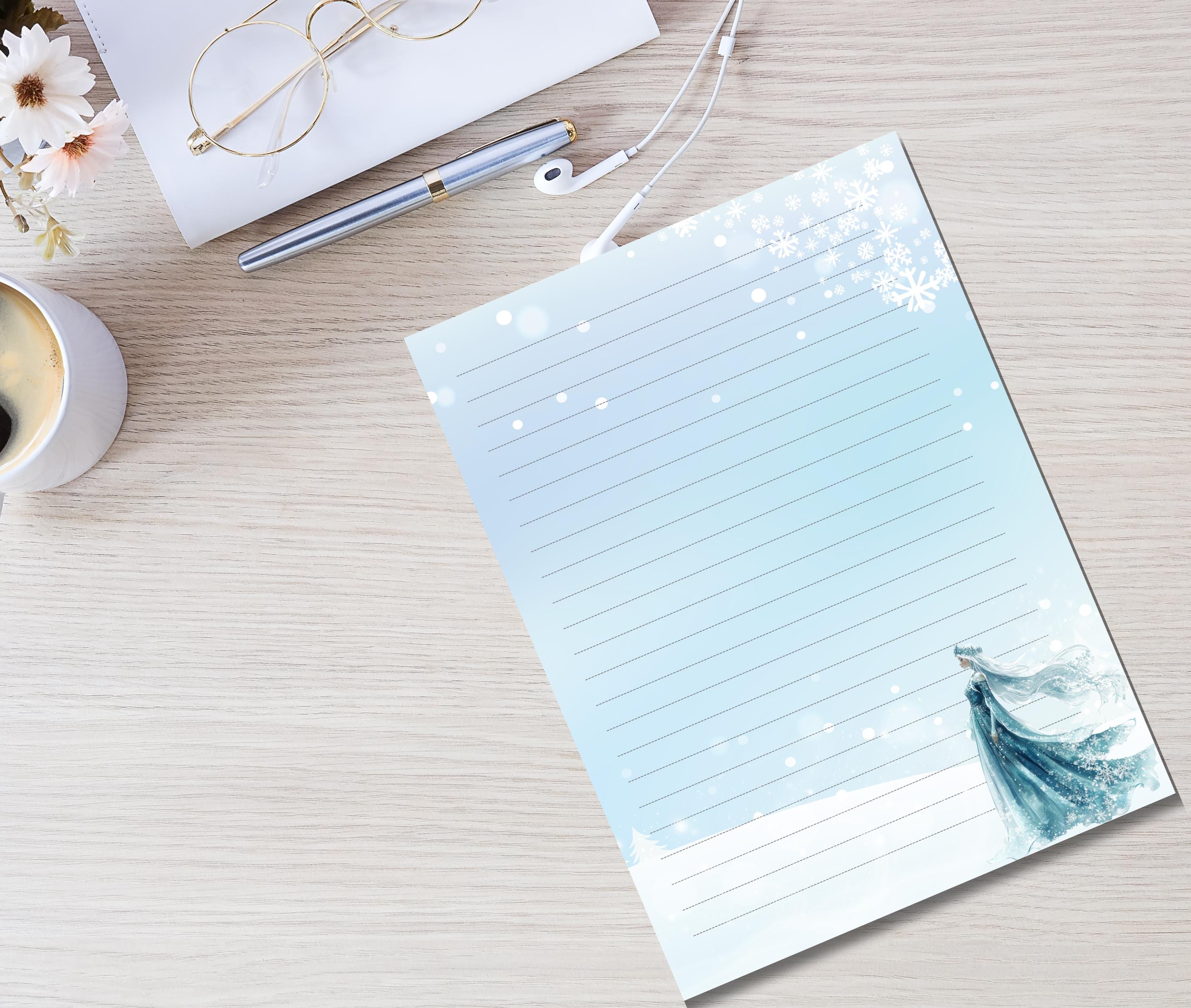 Snow Queen Printable Stationery Set- Writing Paper Set A5/A4/US Letter ...