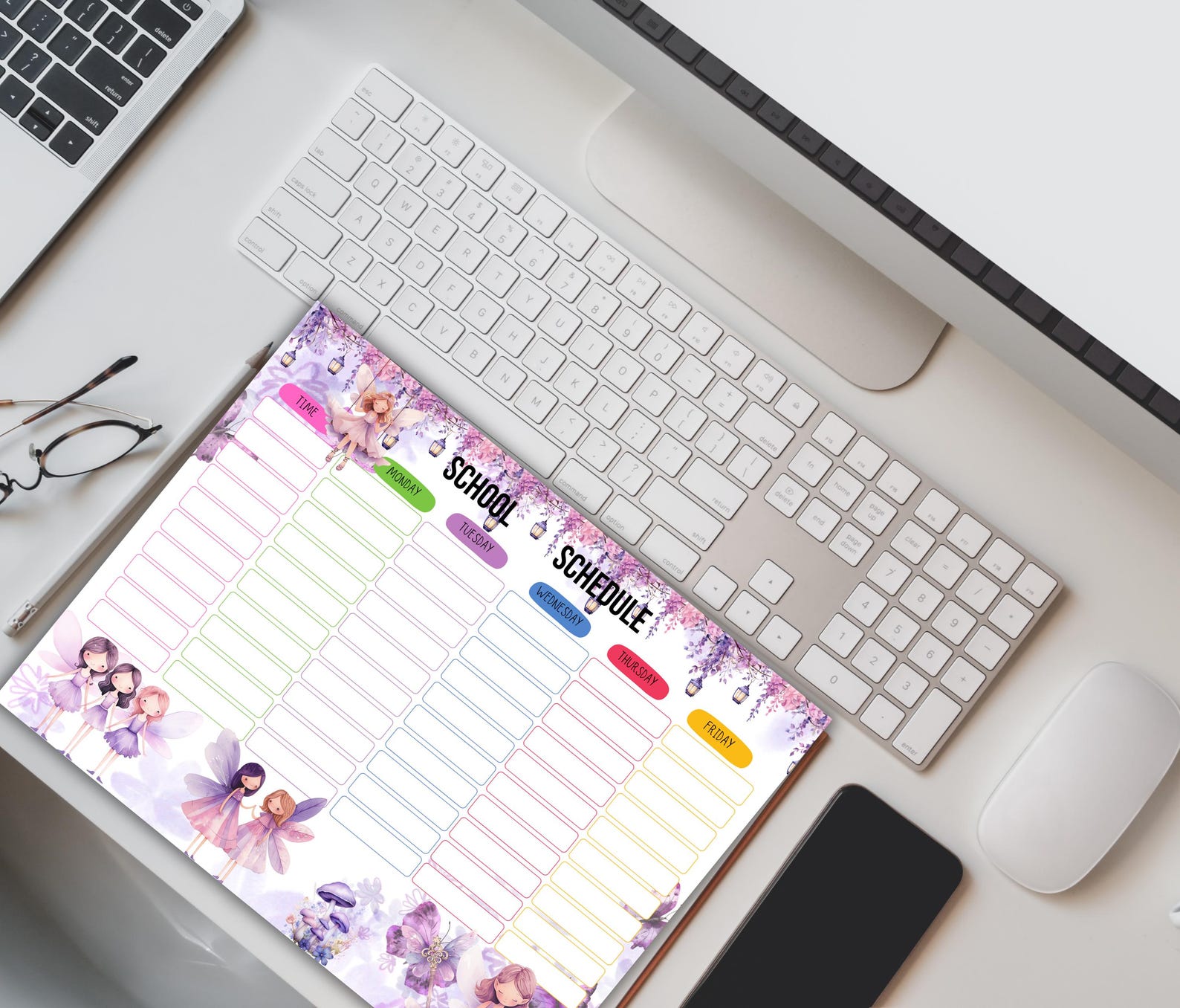 Editable Fairy School Schedule-school Planner Calendar-printable School ...