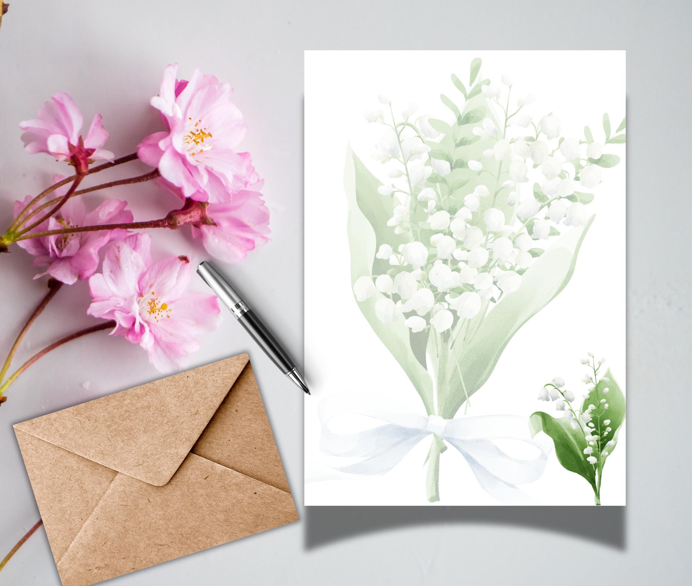 Lilies of the Valley Printable Stationery-spring Flower Writing Set A4 ...