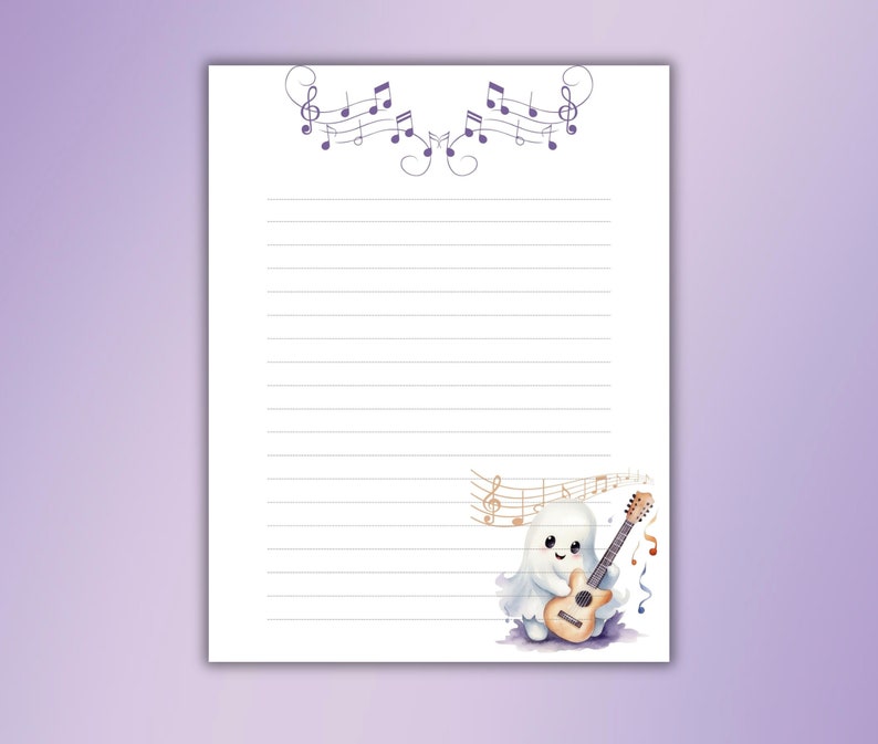 Printable Stationary,cute Ghost Printable Stationery,printable Writing ...
