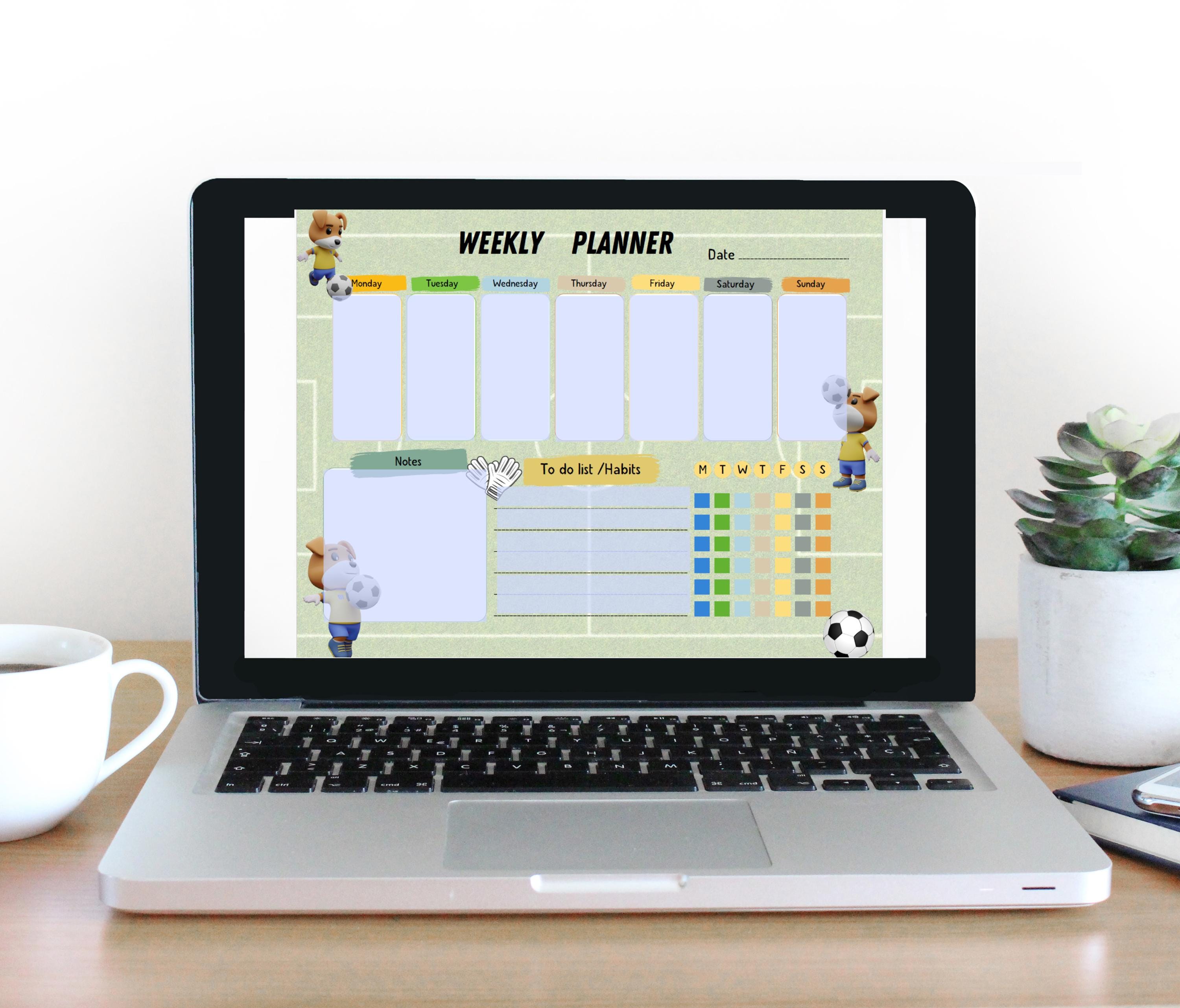 Editable Weekly Planner-printable Football School Planner-sports ...