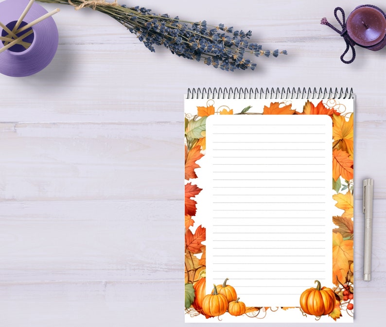 Fall Pumpkins Printable Stationery,autumn Printable Stationery ...
