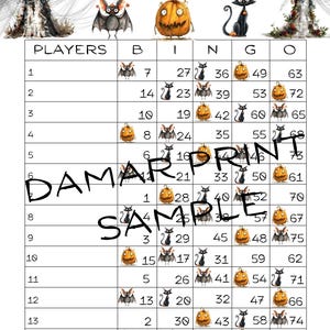 Halloween Bingo Boards - Instant Download -printable Bingo Boards ...