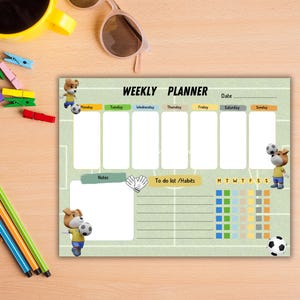 Editable Weekly Planner-printable Football School Planner-sports ...