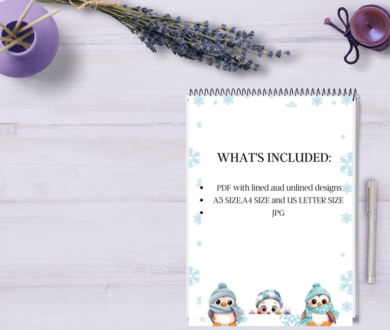 Cute Christmas Animals Printable Stationery-penguin Stationary-winter ...