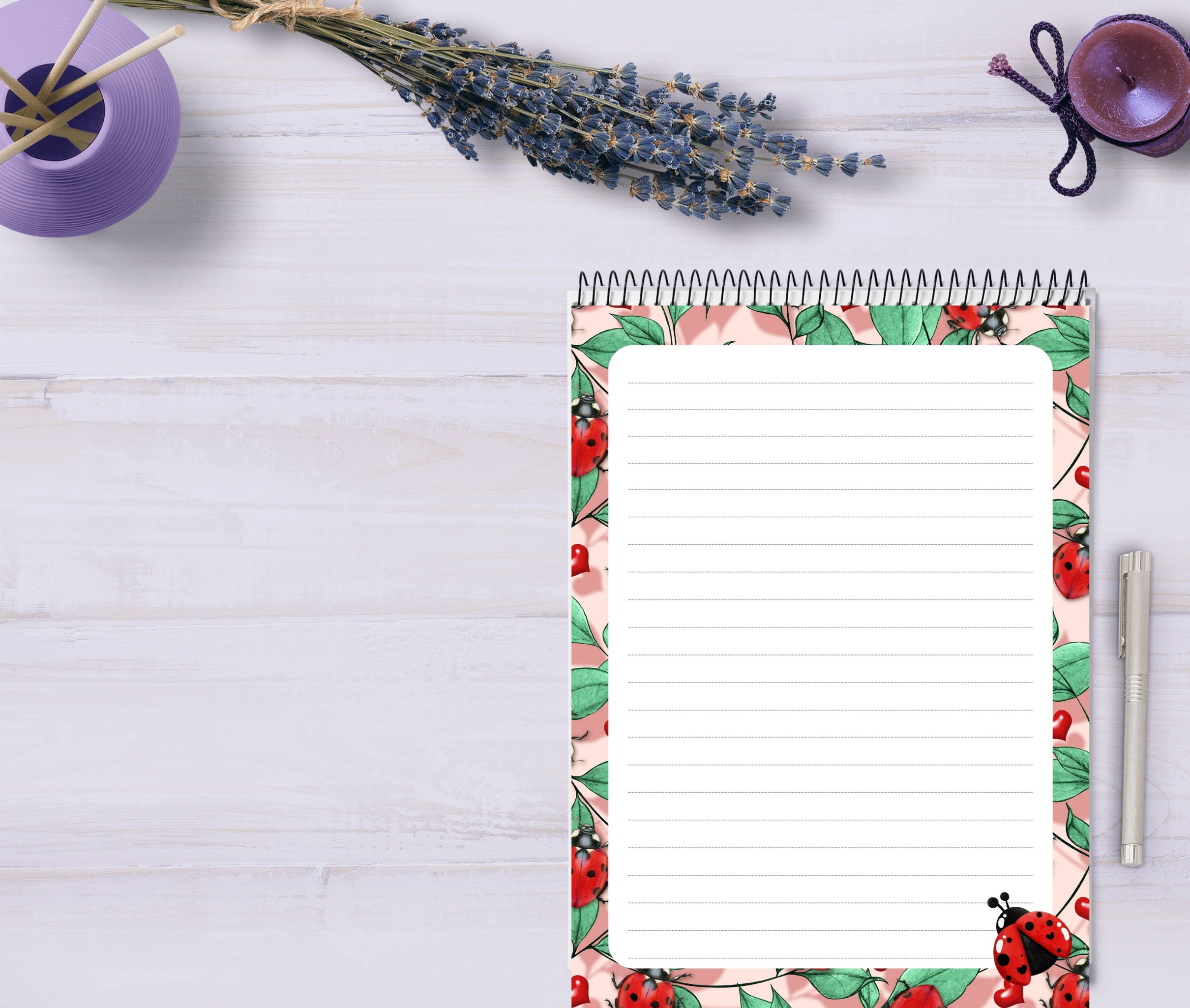 Ladybug Printable Stationery-printable Paper Pack-flower Writing Paper ...