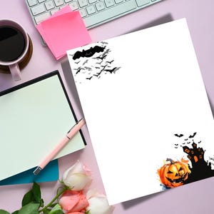 Pumpkin Printable Stationery,halloween Stationary,printable Writing ...