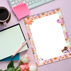 Cute Ghosts and Pumpkin-cute Halloween Notepaper-autumn Printable ...