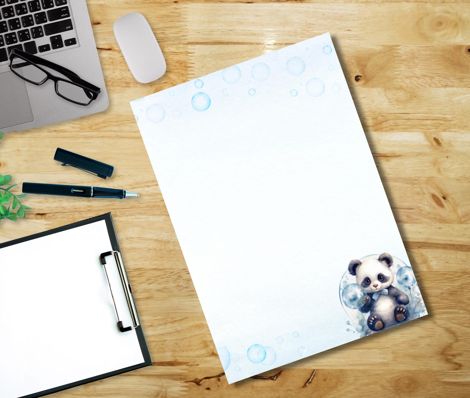 Cute Panda Printable Stationery-kids Stationary-animal Writing Paper ...