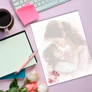 Mother and Daughter Printable Stationery-mother Day Writing Paper Set ...