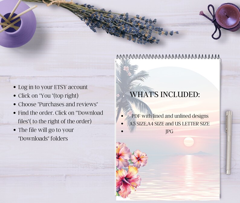 Hawaiian Flower Writing Paper Set - Printable Stationery Set Unlined ...