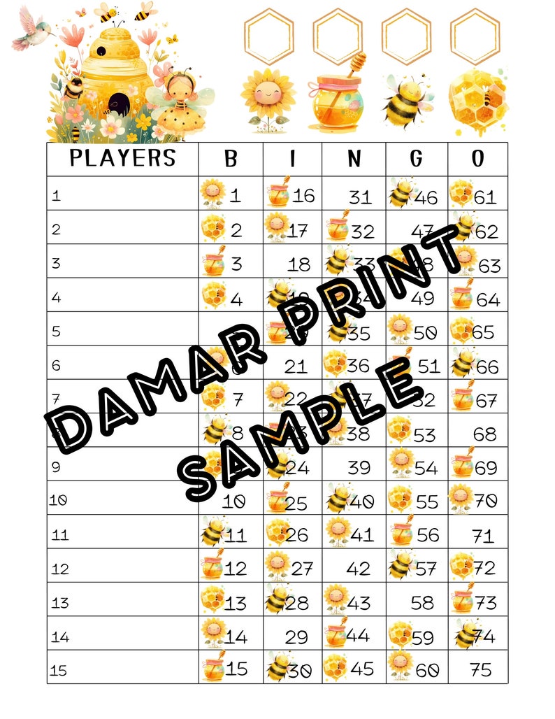 Bingo Boards Printable-bingo Boards 1-15 Lines summer Bingo-straight ...