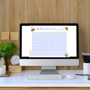Monthly Planner-editable Printable Monthly Calendar-landscape Monthly ...