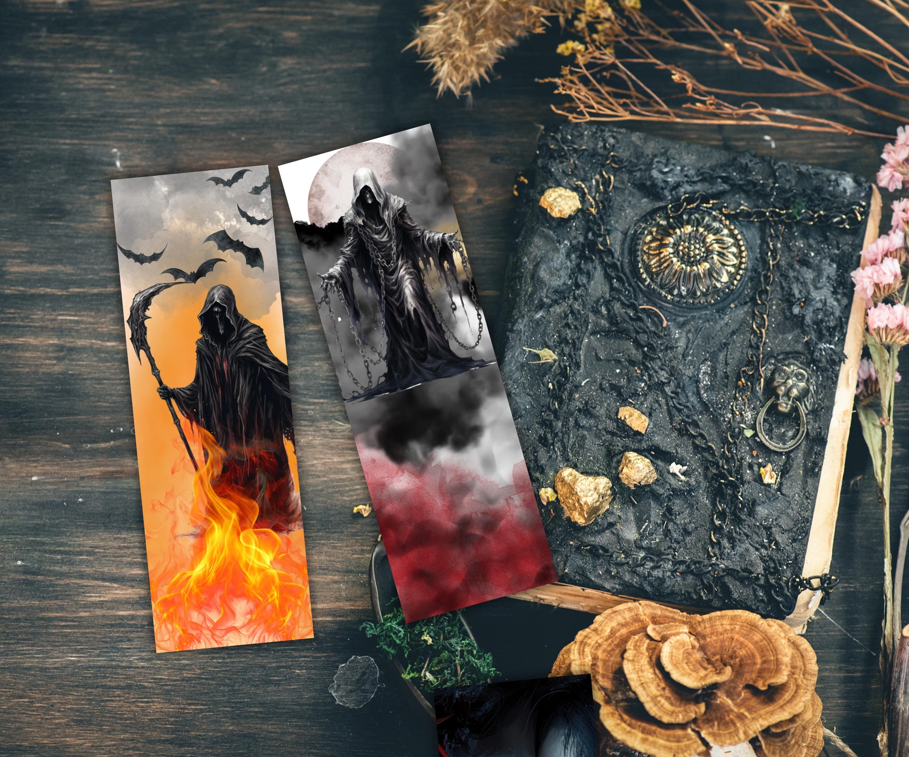 Gothic Horror Printable Bookmarks-hallloween Bookmarks Set-gothic ...