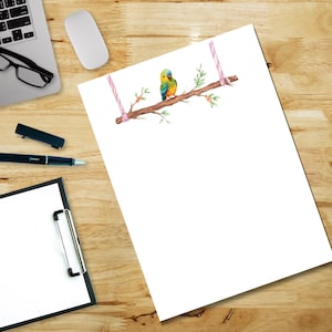 Parrot Printable Stationery-birds Stationary-watercolor Birds Writing ...