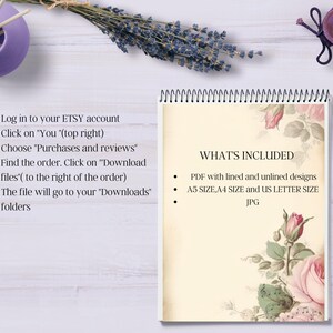 Vintage Paper With Roses Printable Stationery Set-flower Writing Paper ...