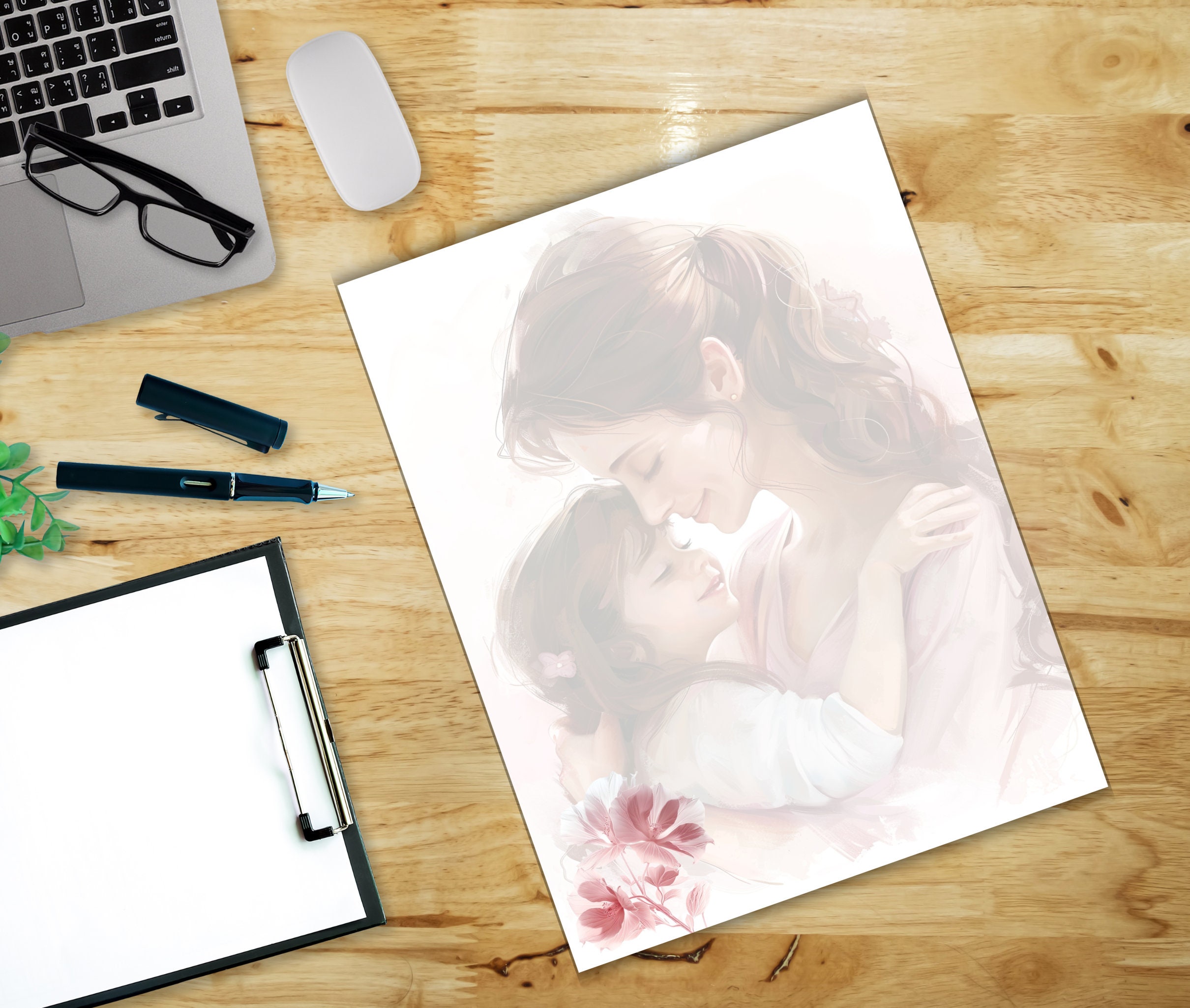 Mother and Daughter Printable Stationery-mother Day Writing Paper Set ...