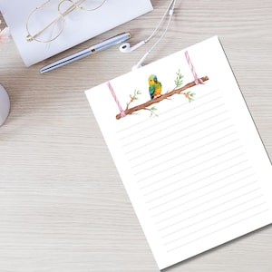 Parrot Printable Stationery-birds Stationary-watercolor Birds Writing ...