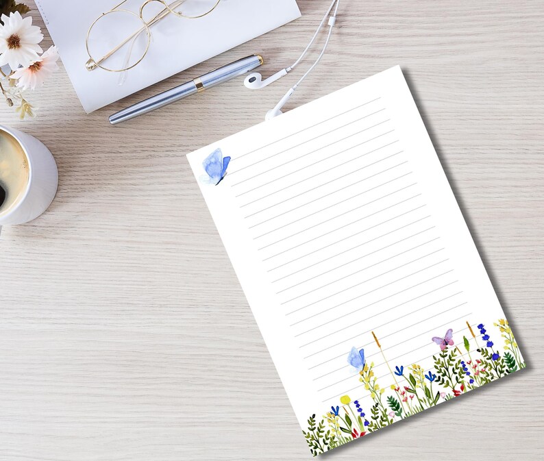 Wildflower Writing Set ,flower Printable Stationery,floral Writing ...