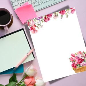 Sweet Pea Printable Stationery-summer Writing Paper Set Unlined Lined ...