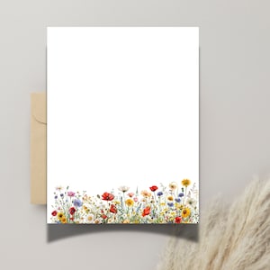 Meadow Unlined Lined Printable Stationery-field Blooms Writing Paper ...
