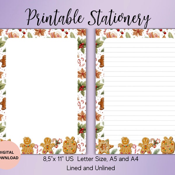 Christmas Printable Stationery - Etsy