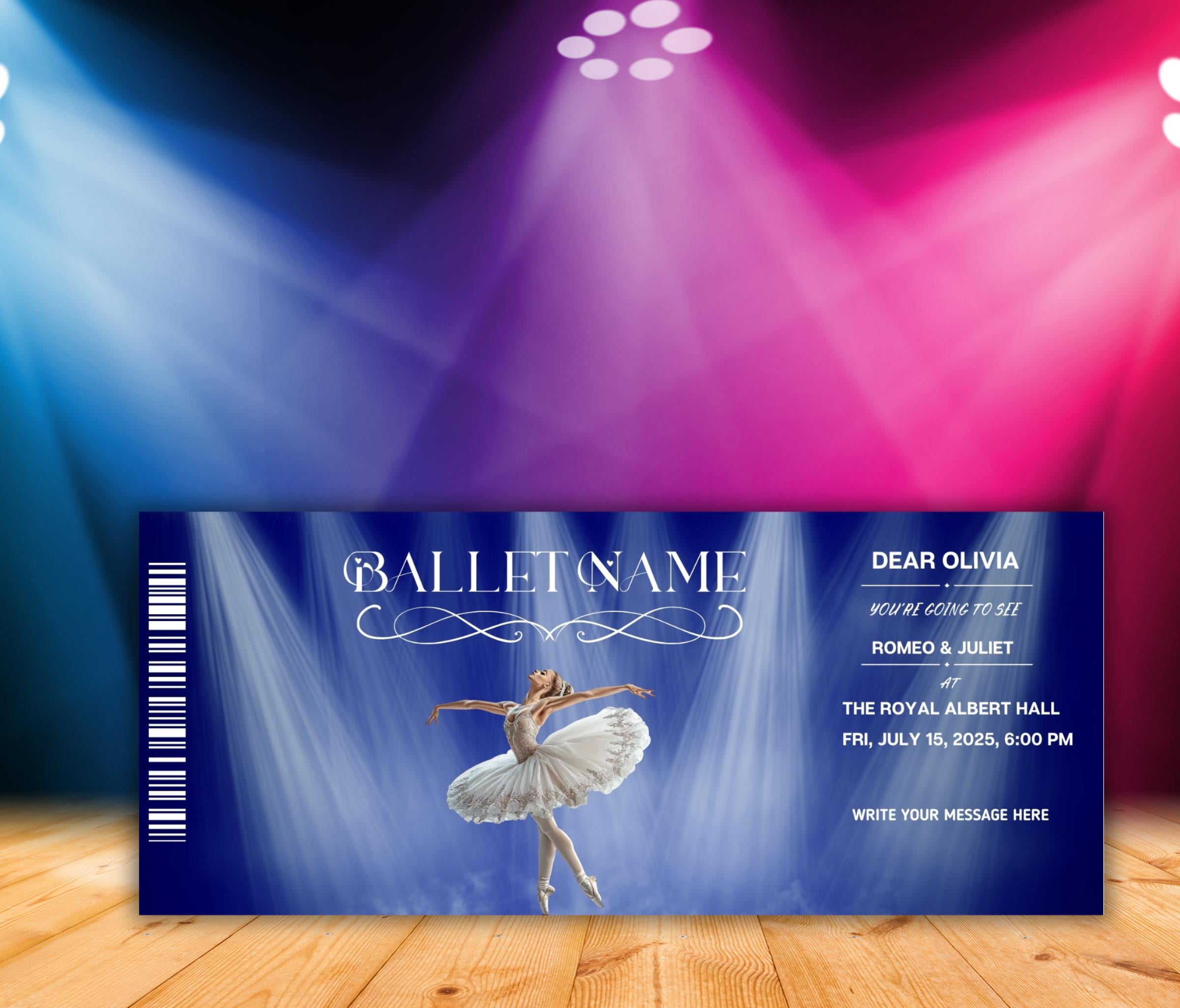 Editable Ballet Ticket Template-ballet Gift Ticket-ballet Lover Gift ...